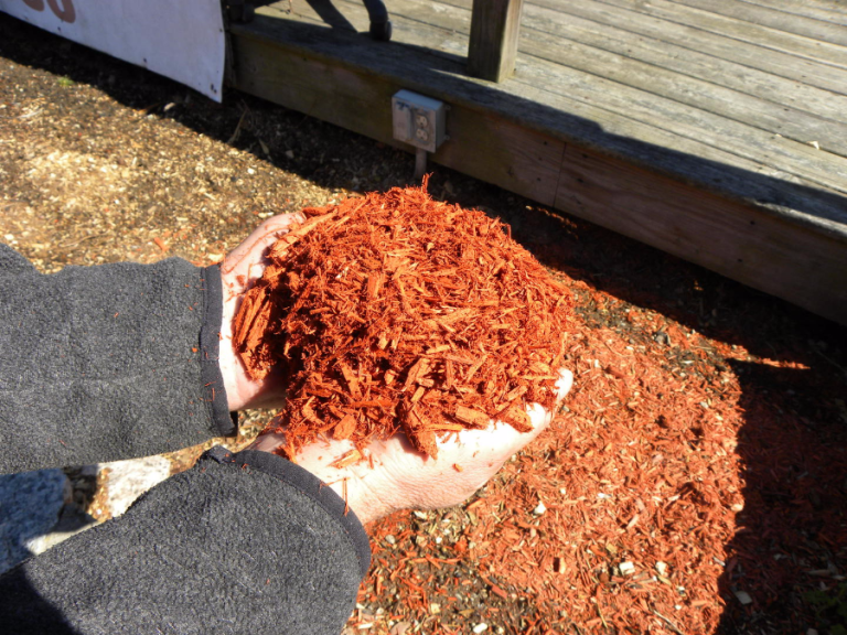 Red Dyed Cedar Mulch in Framingham, MA | CV's Bark Mulch